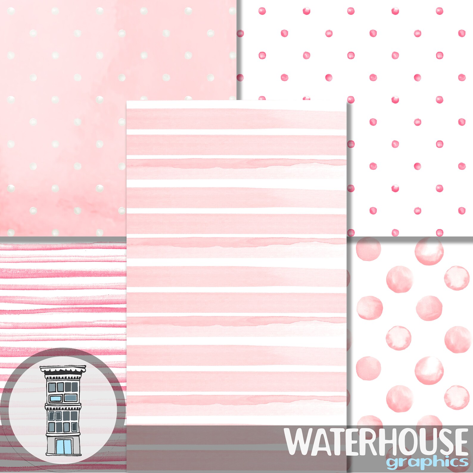 Watercolor PINK Digital Paper Pack INSTANT Digital DOWNLOAD Pink ...
