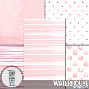 Watercolor PINK Digital Paper Pack INSTANT Digital DOWNLOAD Pink ...