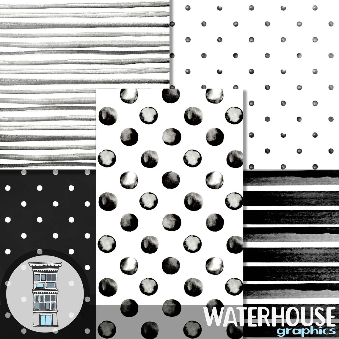 Black Watercolor Digital Paper Pack INSTANT Digital DOWNLOAD - Etsy
