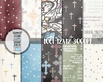 Religious Digital Paper Pack INSTANT DOWNLOAD Bible Verses | Etsy