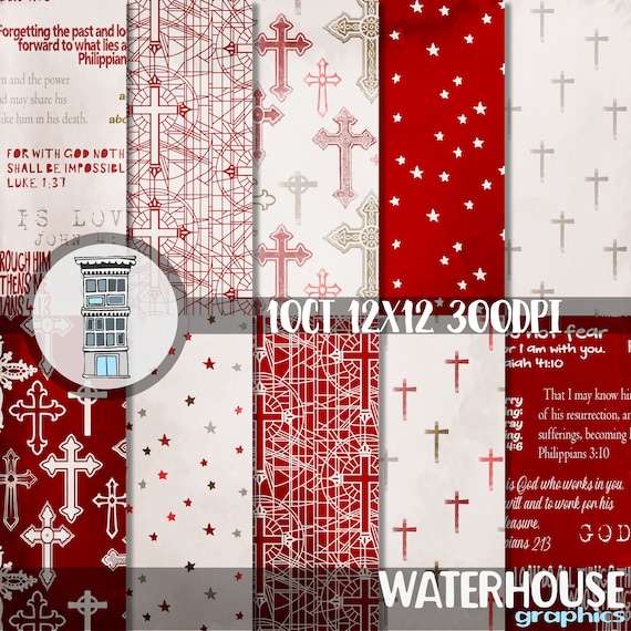 RED Religious Digital Paper Pack INSTANT DOWNLOAD Bible - Etsy