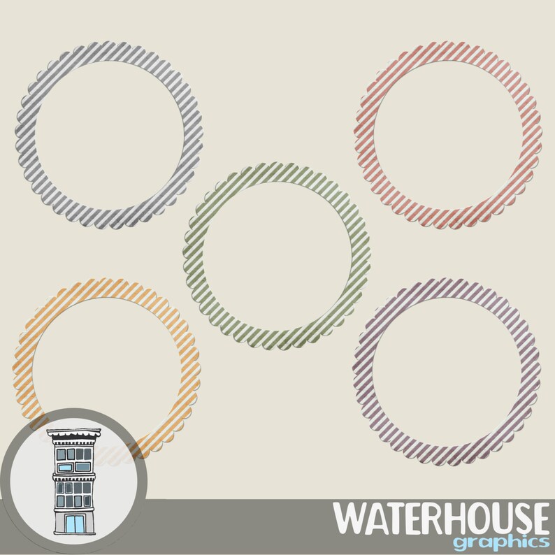 Circular "digital Frames" Multiple Colors With Distressed Diagonal ...