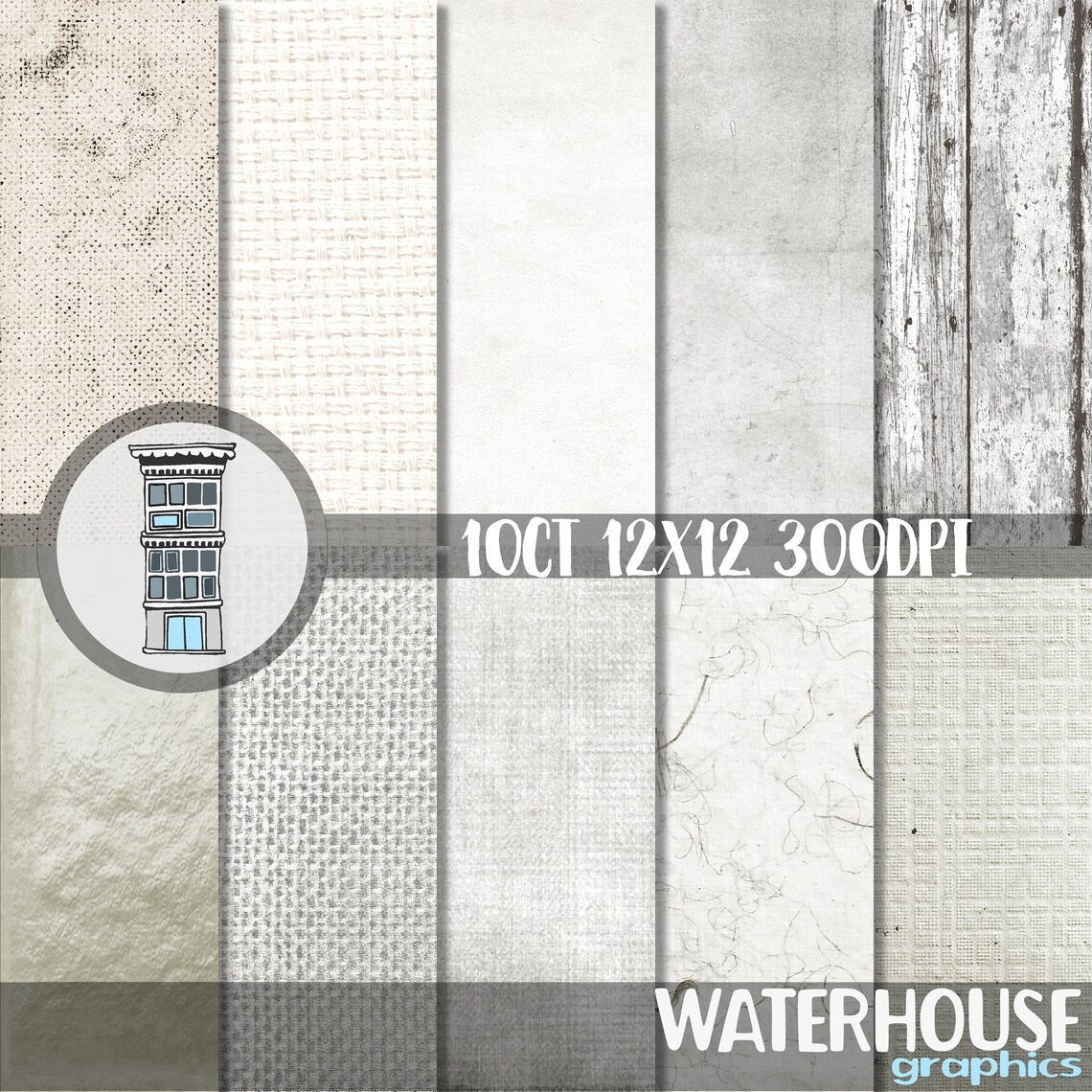 Silver Gray Digital Paper Pack INSTANT DOWNLOAD Neutral Rustic - Etsy