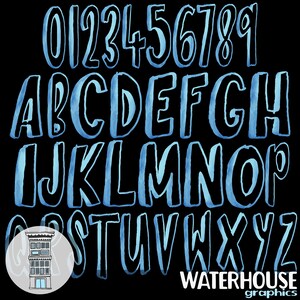 Blue Watercolor Letters Numbers Instant Digital Download Baby BLUE ...