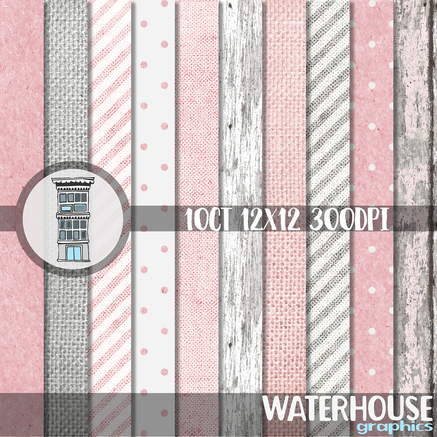 Digital Scrapbooking PINK Baby Girl Rustic PAPER PACK Instant Download ...