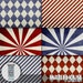 Vintage Circus Digital Papers in Brick Red, Golden Olive, Silver Gray ...