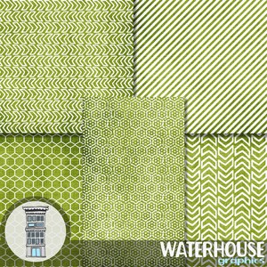 GREEN Geometric Digital Paper Pack Hexagons Arrows Digital Scrapbook ...