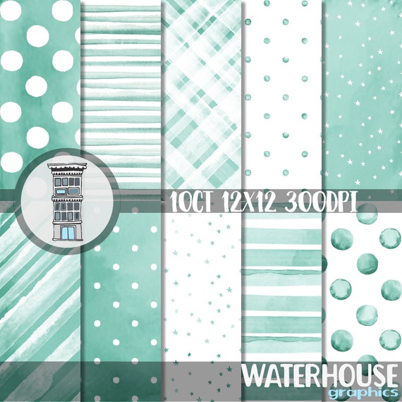 Watercolor TEAL Digital Paper Pack Instant Digital DOWNLOAD - Etsy