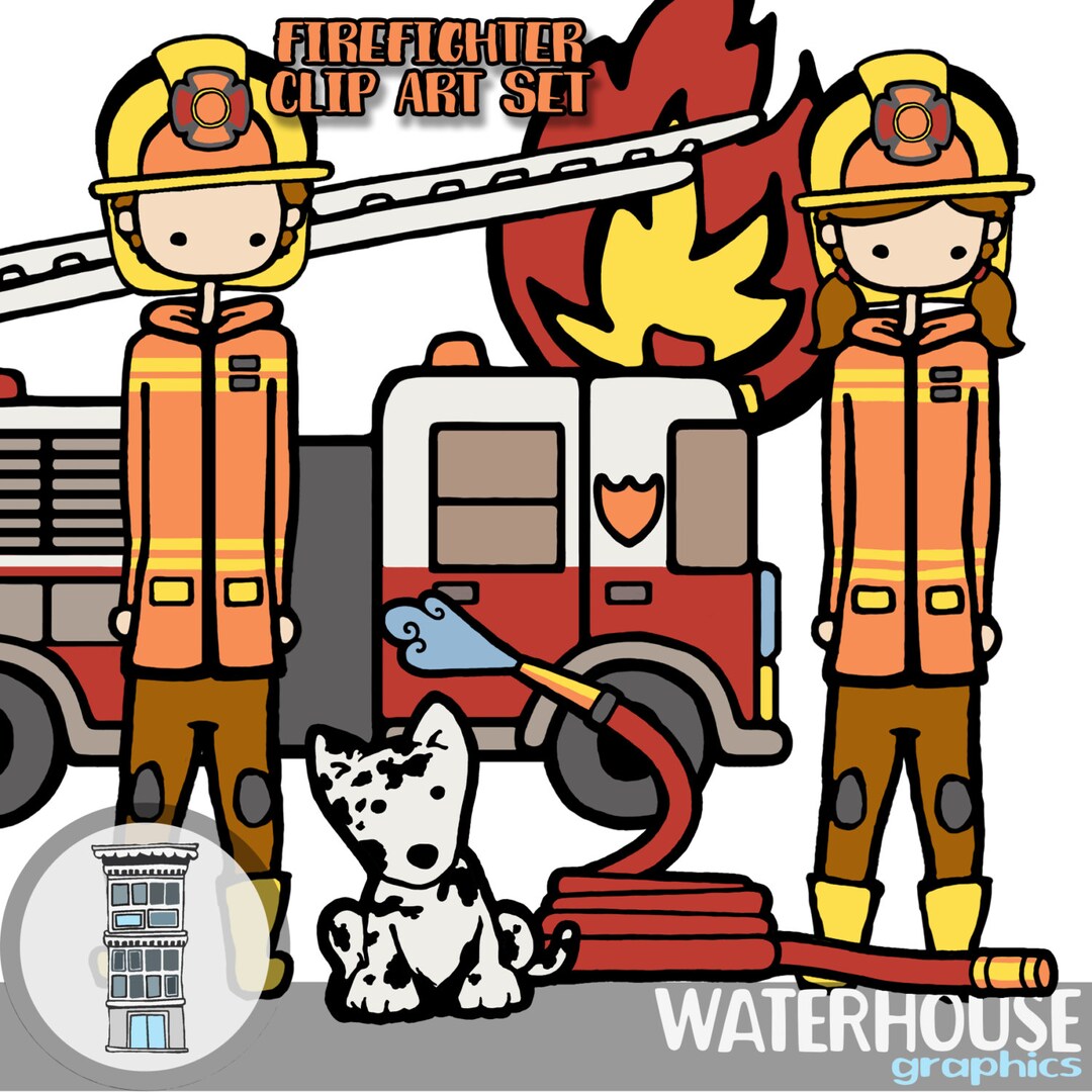 Firetruck "firefighters" "clip Art" Firehose Dalmation Fireman ...