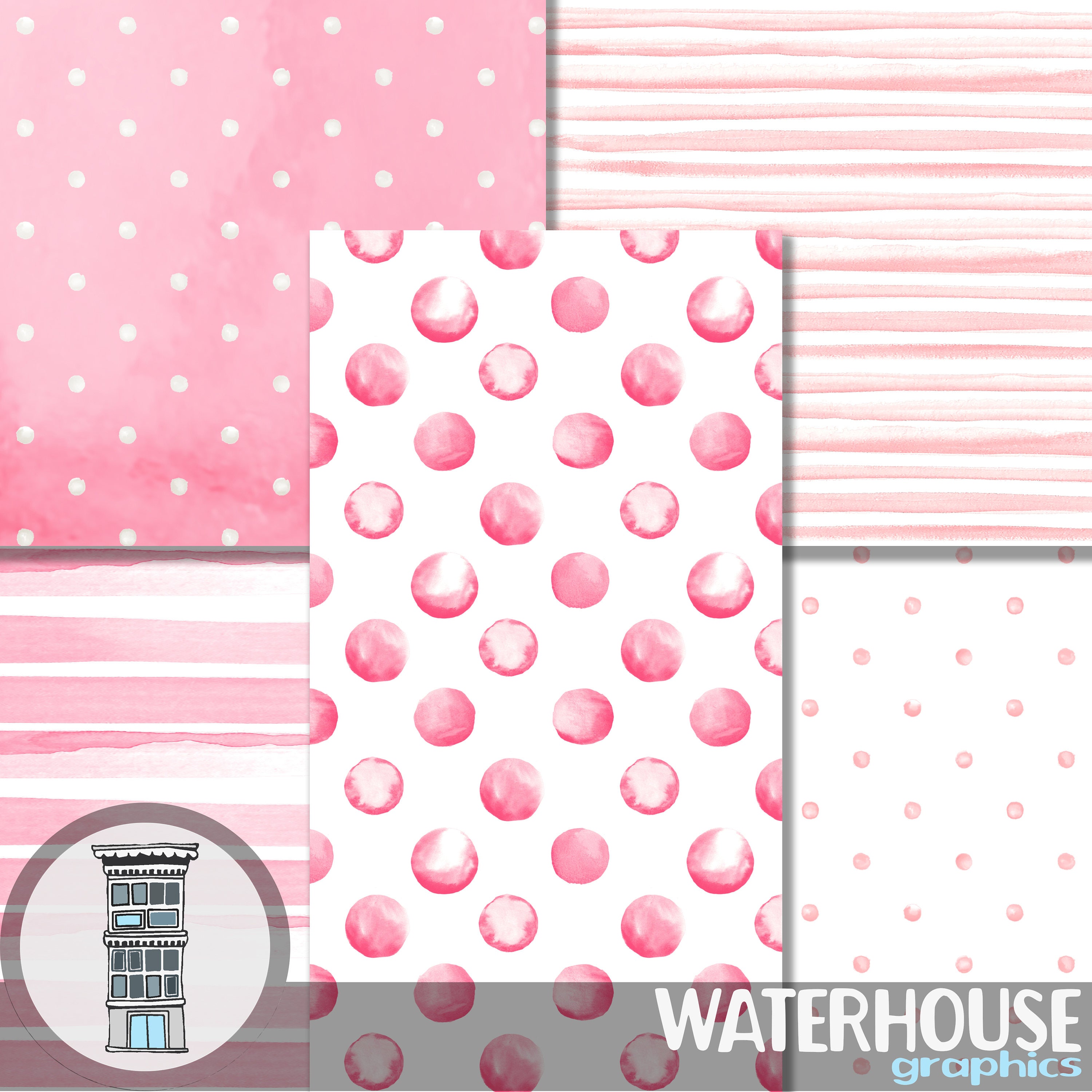 Watercolor PINK Digital Paper Pack INSTANT Digital DOWNLOAD Pink ...