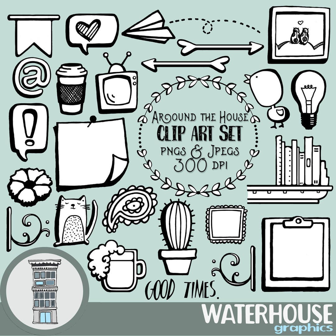 Digital Hand Drawn Clip Art Set INSTANT DIGITAL DOWNLOAD Digital ...