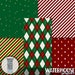 Christmas Red, Green and GOLD Digital Paper Pack Stars, Stripes ...