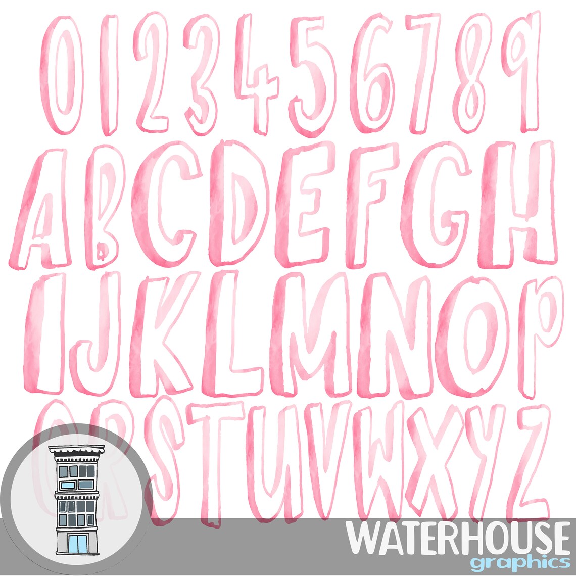 Easter Watercolor Letters Numbers Bundle Set Instant Digital | Etsy