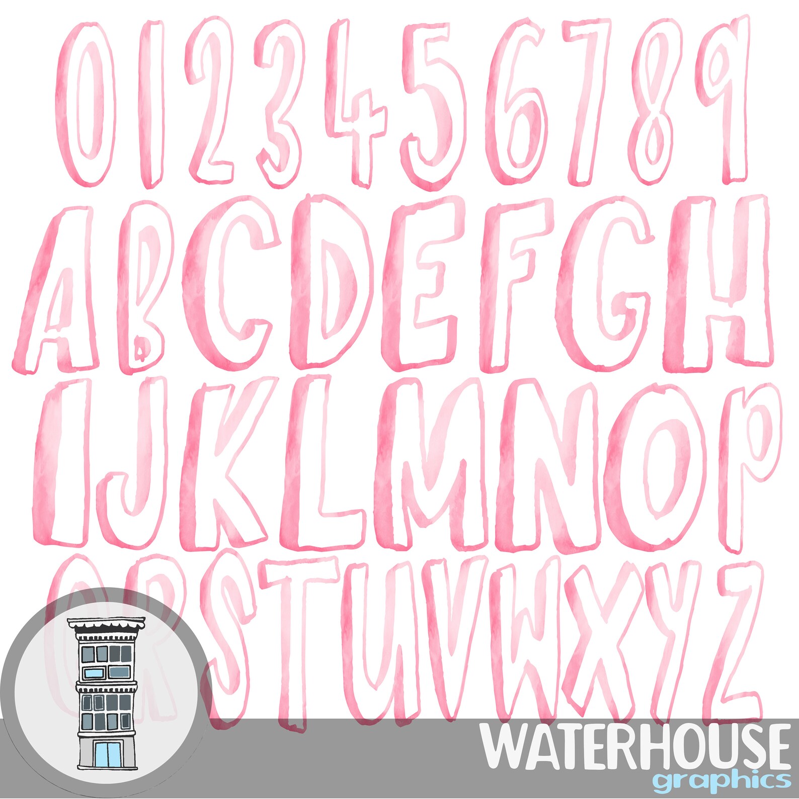 Easter Watercolor Letters Numbers Bundle Set Instant Digital | Etsy