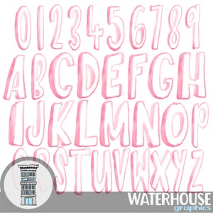 Easter Watercolor Letters Numbers Bundle Set Instant Digital Download ...