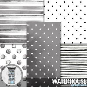 Black Watercolor Digital Paper Pack INSTANT Digital DOWNLOAD Watercolor ...