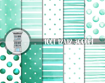 Watercolor TEAL Digital Paper Pack Instant Digital DOWNLOAD | Etsy