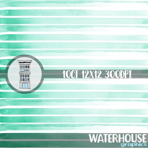 Watercolor Aqua Seafoam Digital Paper Pack INSTANT Digital DOWNLOAD ...