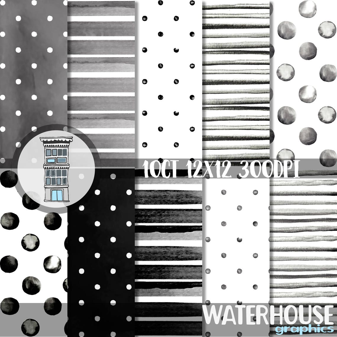 Black Watercolor Digital Paper Pack INSTANT Digital DOWNLOAD - Etsy