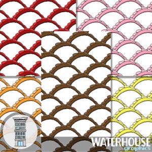 Digital Scrapbook Paper Pack Scallops INSTANT DIGITAL DOWNLOAD Fancy ...