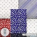 Stars & Stripes DIGITAL PAPER PACK Red White Navy Blue Polka - Etsy