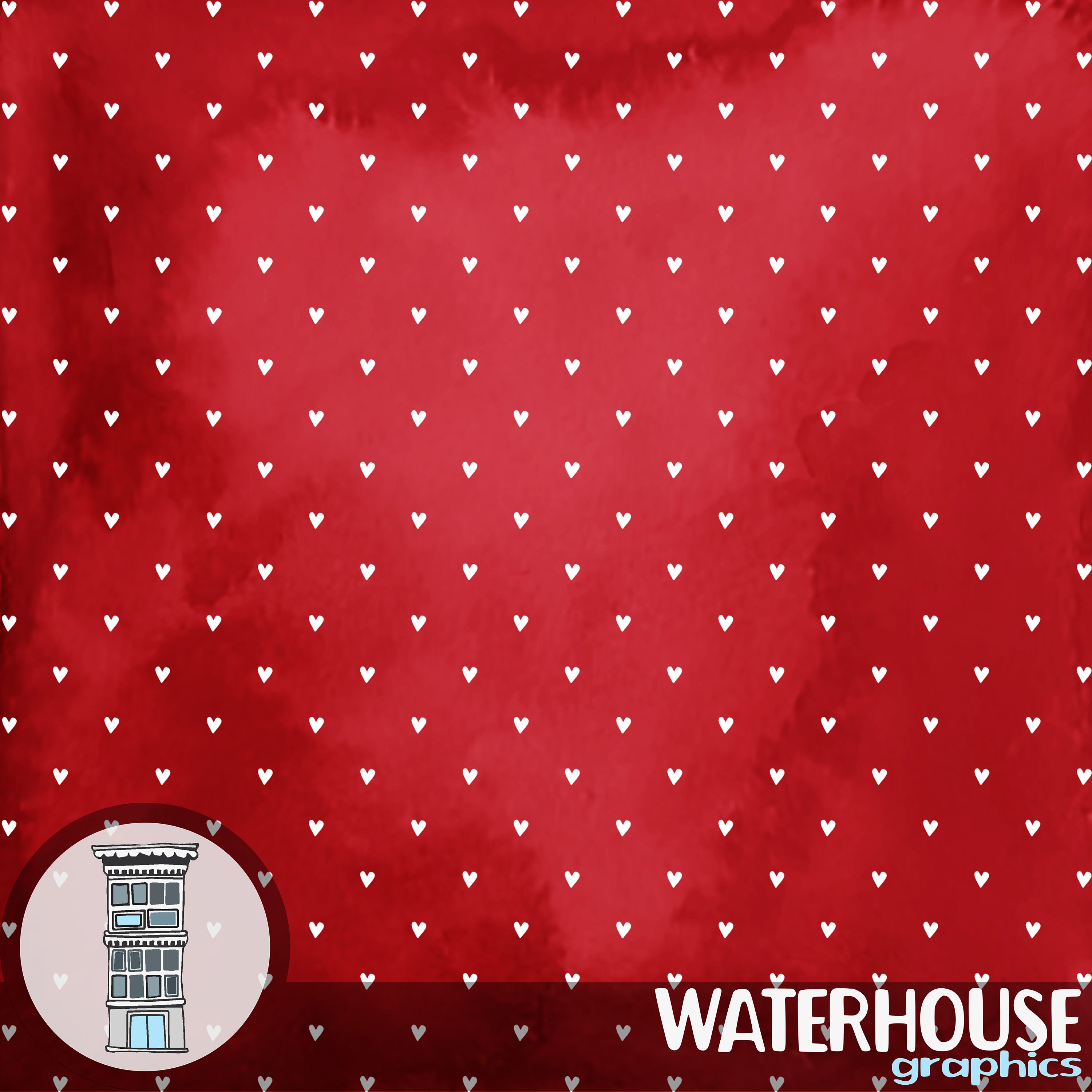 Valentine Watercolor Papers RED and PINK Stripes Hearts Love - Etsy