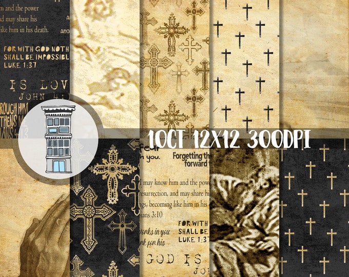 Antique Bible Digital Paper Pack INSTANT DOWNLOAD Religious - Etsy