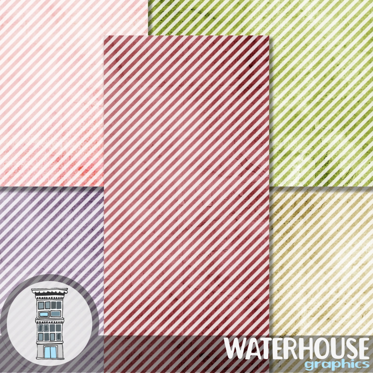Watercolor Stripes Digital Paper Pack Instant Digital Download - Etsy