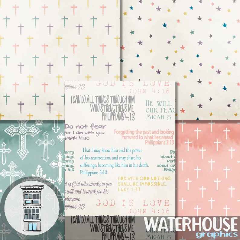 Religious Easter Digital Paper Pack INSTANT DOWNLOAD Bible | Etsy