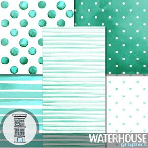 Watercolor Aqua Seafoam Digital Paper Pack INSTANT Digital DOWNLOAD ...
