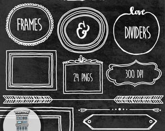 White Doodle Circle Clipart Hand Drawn Frames Clip Art PNG - Etsy Australia