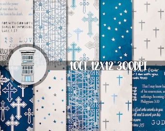 Religious Digital Paper Pack INSTANT DOWNLOAD Bible Verses | Etsy