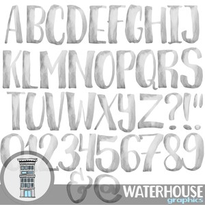 Digital Clipart Watercolor Bundle Pack, Letters, Numbers and ...