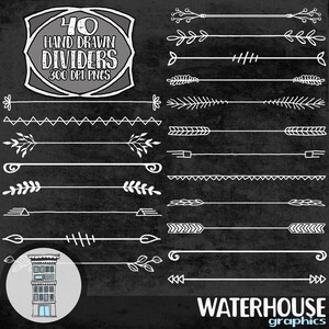 Digital Hand Drawn Dividers INSTANT DIGITAL DOWNLOAD Black and ...