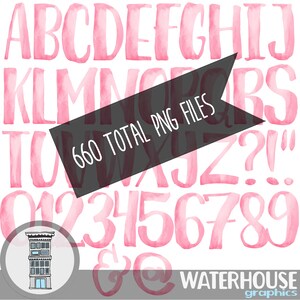 Digital Clipart Watercolor Bundle Pack, Letters, Numbers and ...