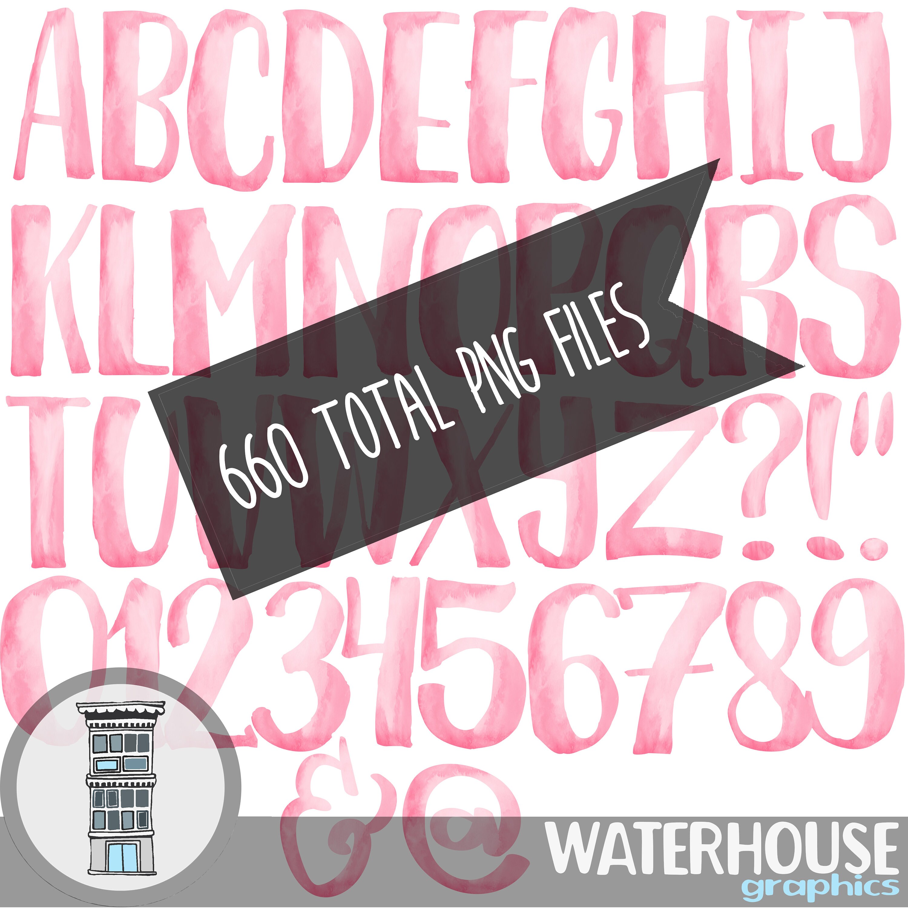 Digital Clipart Watercolor Bundle Pack Letters Numbers and - Etsy Canada