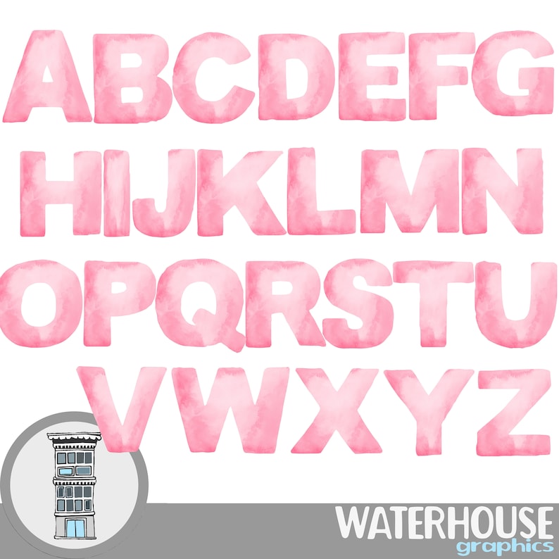 Digital Clipart Watercolor Bundle Pack, Letters, Numbers and ...