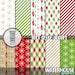 Red & Cream Christmas Digital Paper Pack INSTANT DIGITAL DOWNLOAD Retro ...