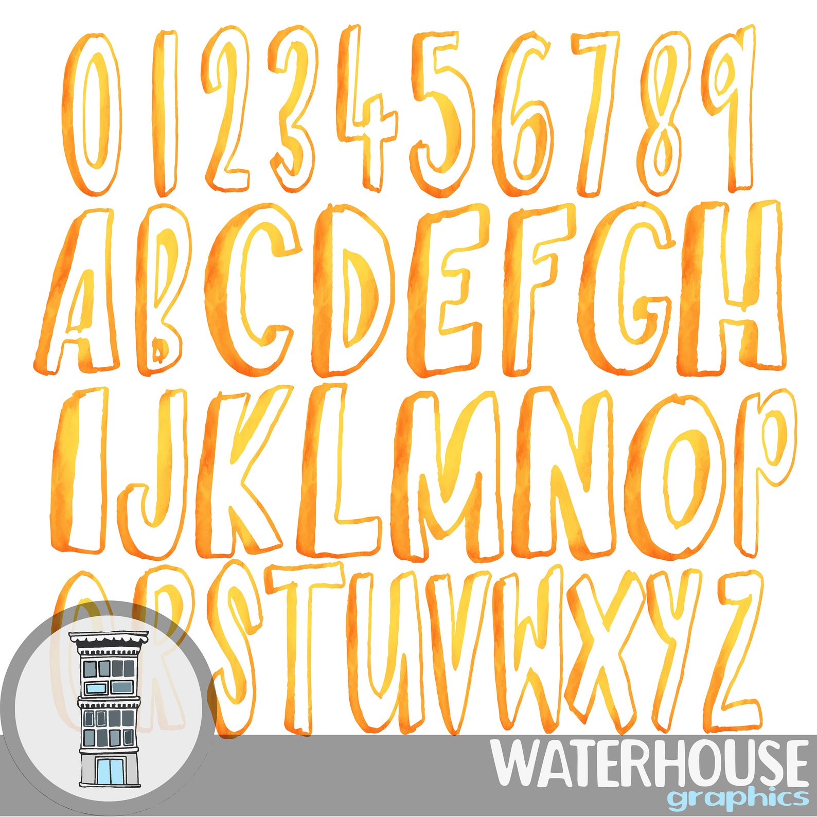 Halloween Watercolor Clipart Letters Halloween Watercolor | Etsy