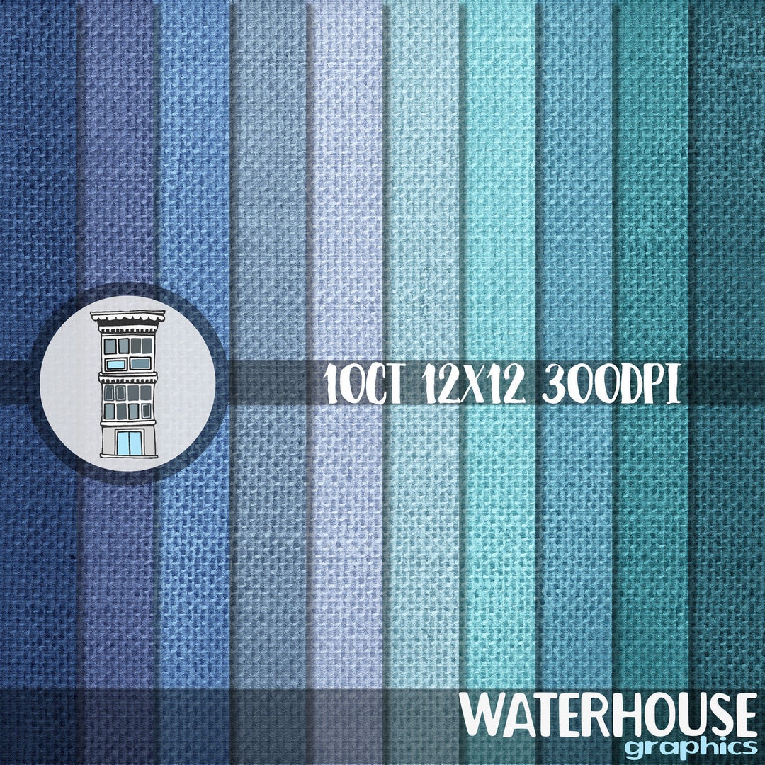 Digital Scrapbooking PAPER PACK Blue Burlap Instant DOWNLOAD Sky Blue ...