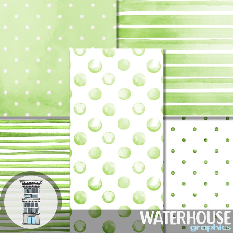 Watercolor Bright Green Digital Paper Pack INSTANT Digital - Etsy