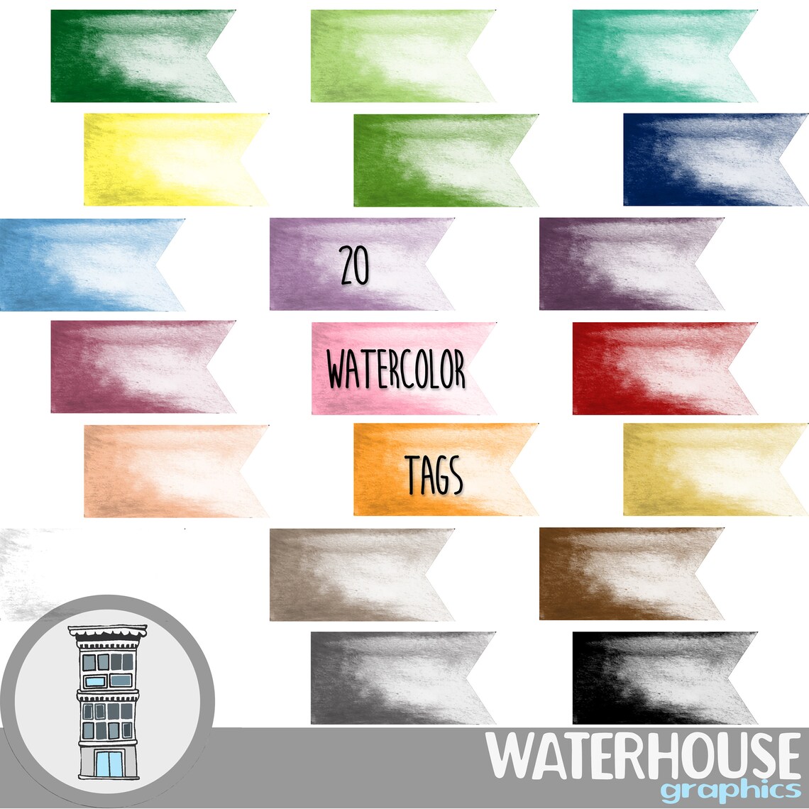 Watercolor Digital Planner Tags Instant DIGITAL DOWNLOAD - Etsy