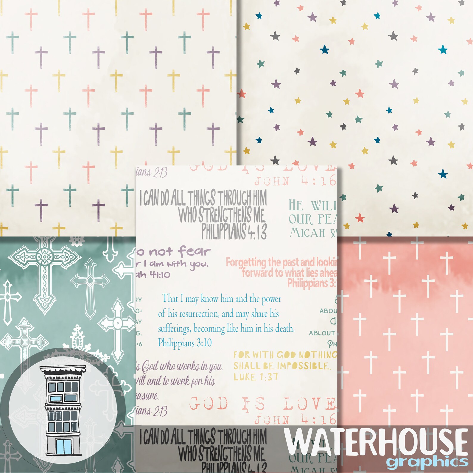 Religious Easter Digital paper pack INSTANT DOWNLOAD Bible | Etsy