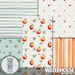 Digital Paper Pack PEACH Mint INSTANT DOWNLOAD Watercolor Dots Stripes ...