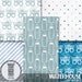 Digital BLUE Baby Boy Paper Pack INSTANT DOWNLOAD Blue Teal Periwinkle ...