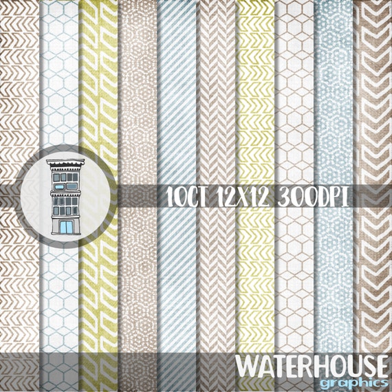 Digital Scrapbooking Paper Pack Arrows Hexagons INSTANT | Etsy