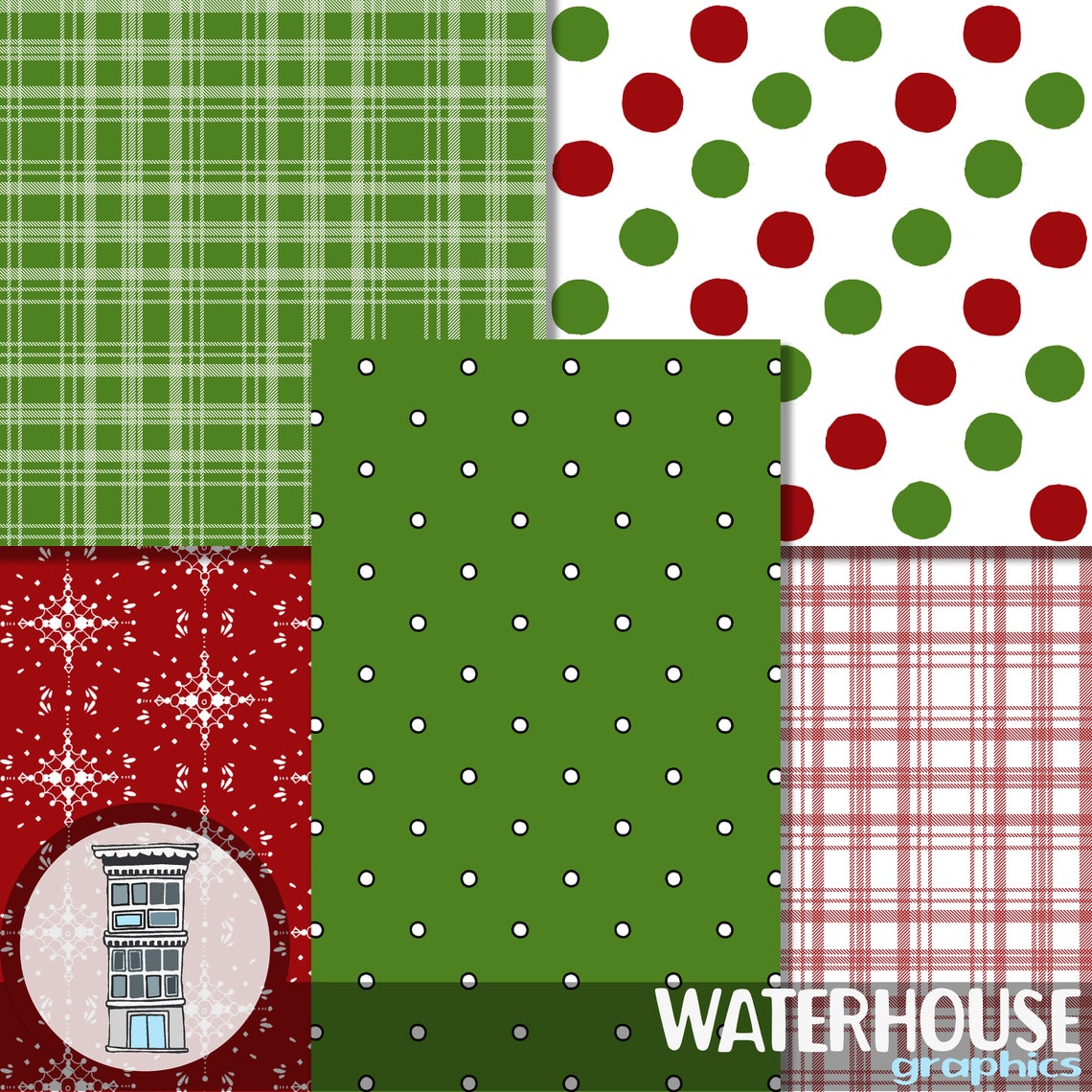 Christmas Digital Paper Pack INSTANT DIGITAL DOWNLOAD Holly | Etsy