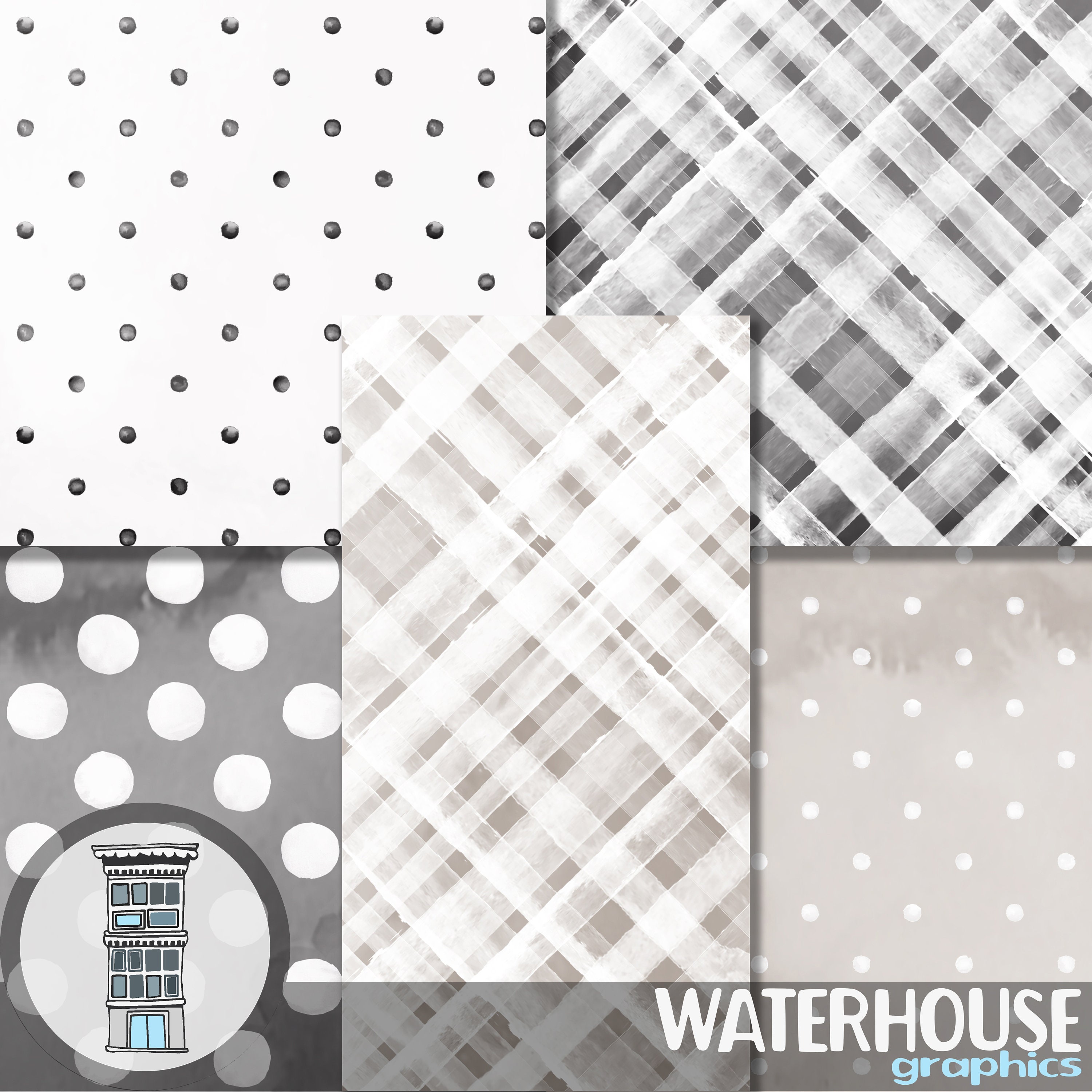 GRAY Watercolor Digital Paper Pack Instant Digital DOWNLOAD - Etsy