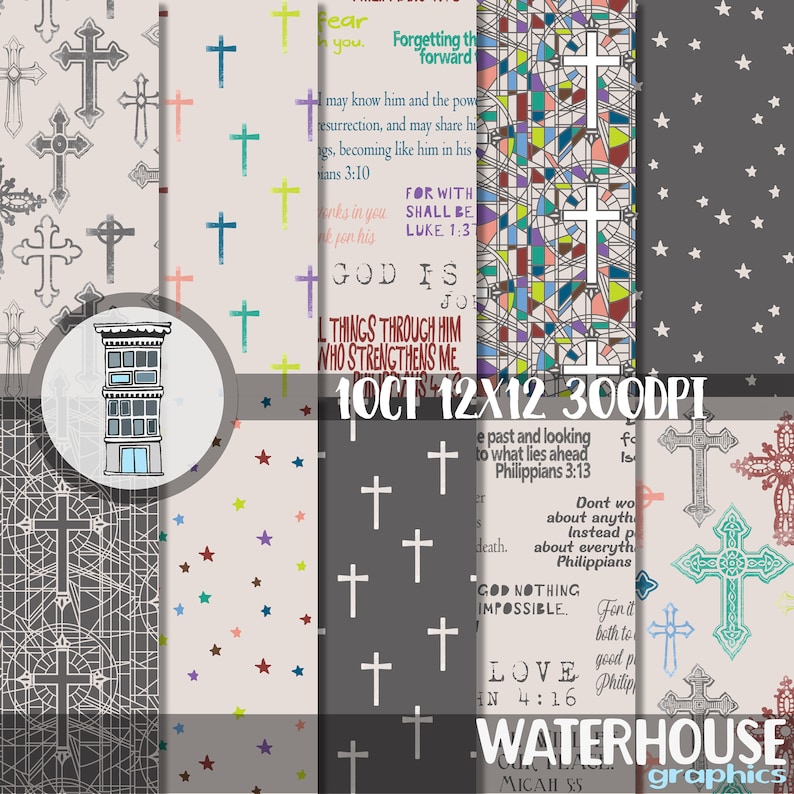 Religious Digital Paper Pack INSTANT DOWNLOAD Bible Verses Digital ...