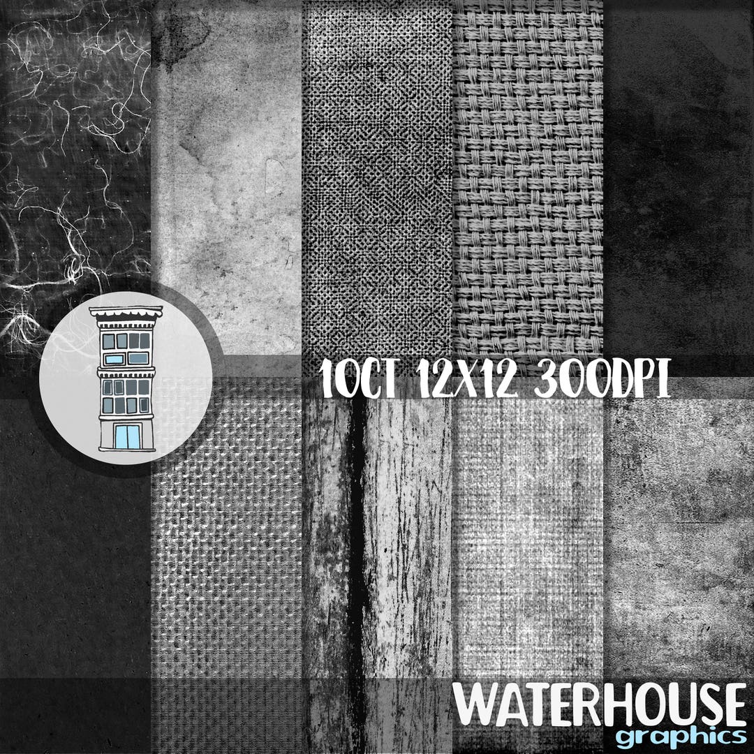 Black Digital Paper Pack INSTANT DOWNLOAD Dark Papers Black Gray Wood ...